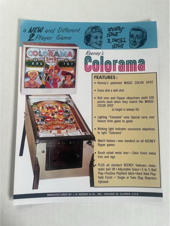 Other | Keenys Colorama Pinball Blackgrass Manual Flyer Paper Print ...